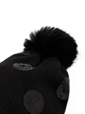 Joseph Ribkoff Sequin Embellished Pom-pom Beanie