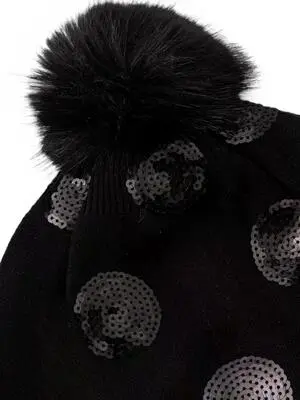 Joseph Ribkoff Sequin Embellished Pom-pom Beanie