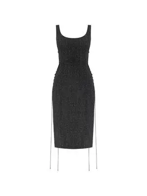 Alexander McQueen Sleeveless Lace-up Midi Dress - Grey