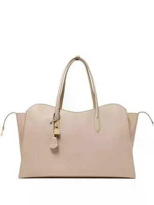 Stella McCartney Padlock-detail Curved-edge Tote Bag - Neutrals