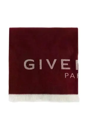 Givenchy Logo-intarsia Frayed Scarf - Red