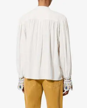 ETOILE Monique Linen Blend Embroidered Blouse
