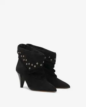Isabel Marant Étoile Lyone" Suede And Calfskin Heeled Boots - Black