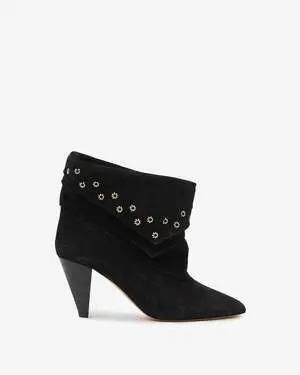 Isabel Marant Étoile Lyone" Suede And Calfskin Heeled Boots - Black