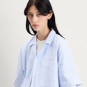 END. Fast Shirt With Camp Collar And Embroidered Detail