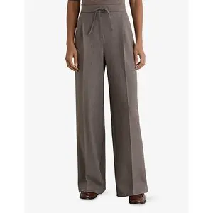 REISS Elowen Drawstring-waist Stretch-crepe Trousers