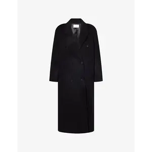 THE FRANKIE SHOP Gaia Double-breasted Wool-blend Coat - Black