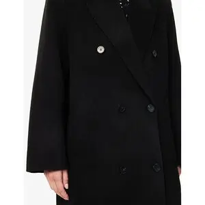 THE FRANKIE SHOP Gaia Double-breasted Wool-blend Coat - Black