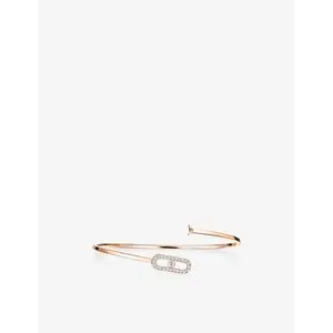 Messika Move Uno Small Flex 18ct Gold And 0.14ct Diamond Bracelet - Pink