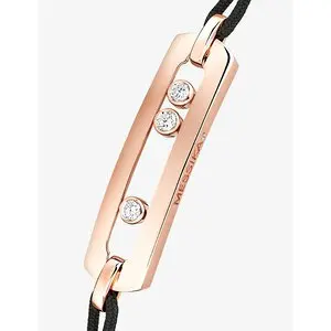 Messika Move Classique 18ct Gold And Diamond Cord Bracelet - Pink