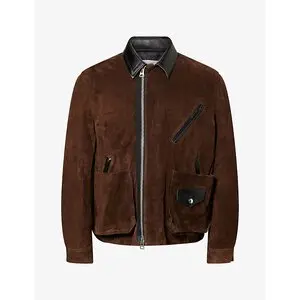 Sacai Contrast-collar Suede Jacket