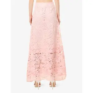 Mona Alshebil Embroidered Lace Maxi Skirt