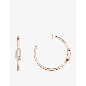 Messika Move Uno Small 18ct Gold And Diamond Hoop Earrings - Pink