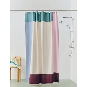 HAY Pivot Colour-block Cotton Shower Curtain