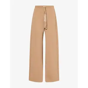 Max Mara Cotton-jersey Wide-leg Drawstring Trousers