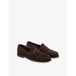 JIMMY CHOO Ethan Velvet Suede Loafers