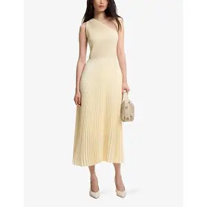 BOSS One-shoulder Pleated Midi Dress