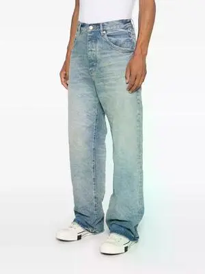 PURPLE BRAND Logo-patch Wide-leg Jeans