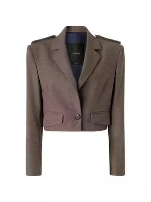 Pinko Houndstooth Cropped Jacket - Brown