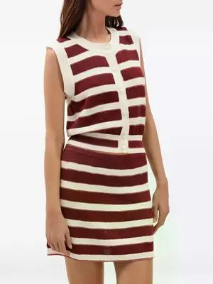 ERES Divergent Striped Button-front Top