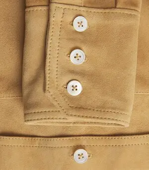Polo Ralph Lauren Suede Tie-neck Utility Dress - Beige