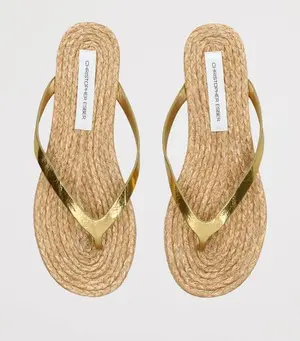 Christopher Esber Raffia Palma Flip Flops