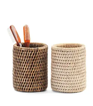 DECOR WALTHER Rattan Basket Toothbrush Tumbler