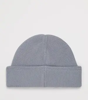 Stone Island Cotton Beanie With Compass Patch