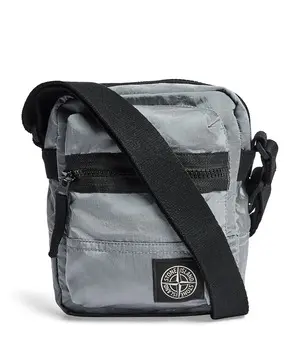 Stone Island Coated Nylon Logo Cross-body Bag - Grey