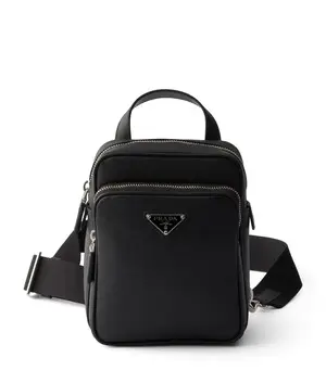 Prada Mini Saffiano Leather One-shoulder Backpack - Black