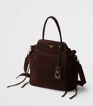 Prada Medium Suede Carry Top-handle Bag