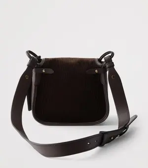 Prada Mini Leather And Corduroy Corsaire Shoulder Bag