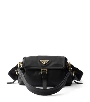 Prada Leather Explore Shoulder Bag - Black