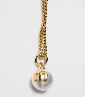 Miu Miu Pearl-effect Pendant Necklace
