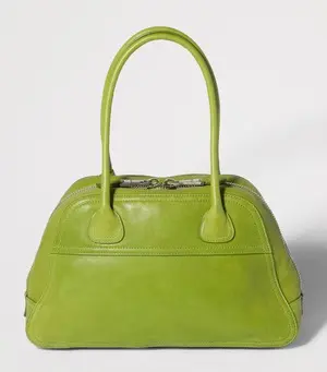 Miu Miu Large Nappa Leather Vivant Top-handle Bag - Green