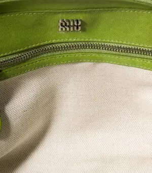 Miu Miu Large Nappa Leather Vivant Top-handle Bag - Green