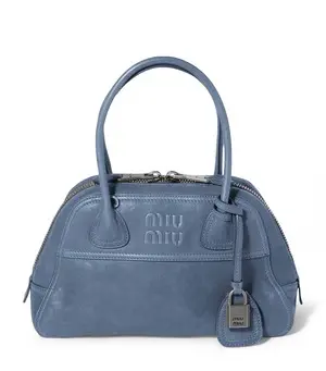Miu Miu Nappa Leather Vivant Top-handle Bag - Blue