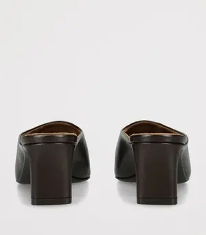 Khaite Leather Colt Heeled Mules 50