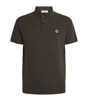 Stone Island Cotton Compass Polo Shirt - Black
