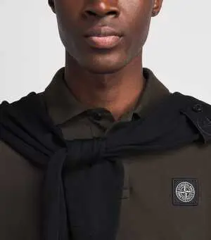 Stone Island Cotton Compass Polo Shirt - Black