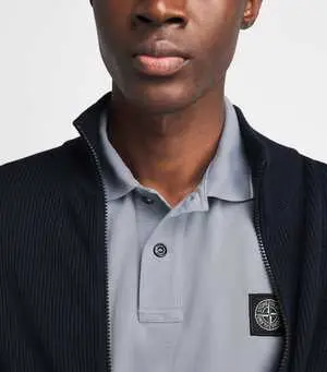 Stone Island Cotton Compass Polo Shirt - Grey