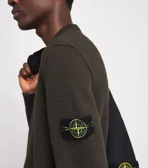 Stone Island Virgin Wool Compass Sweater - Black