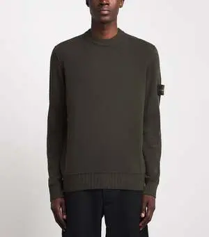 Stone Island Virgin Wool Compass Sweater - Black