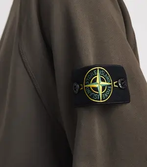 Stone Island Cotton Crewneck Sweatshirt With Compass Logo - Black