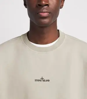Stone Island Cotton Sweatshirt With Blurred Compass Graphic