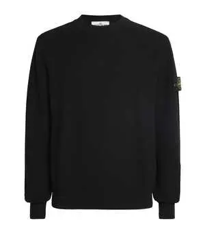 Stone Island Cotton Rib-knit Compass Sweater - Black