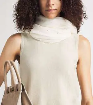 Colombo Cashmere Tank Top With Metallic Threads
