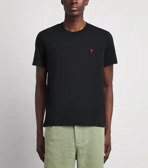 AMI Paris Cotton De Coeur T-shirt - Black
