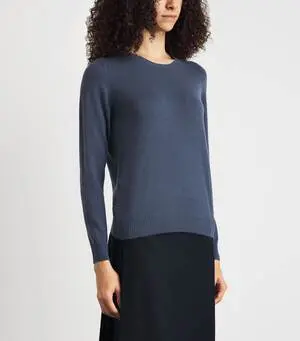 Colombo Cashmere Crew Neck Sweater - Blue
