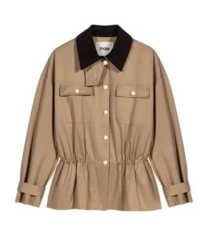 Maje Contrast-collar Trench Coat - Beige